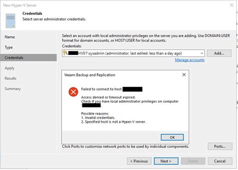 Veeam Backup And Replicationda Yerel Kullanıcı Hesap Kullanarak Hyper V Sunucusu Ekleme