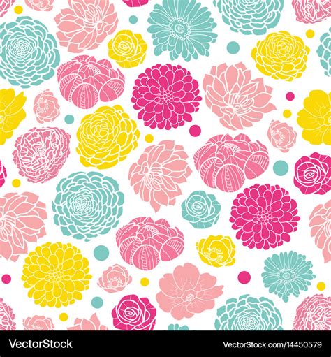 Colorful Spring Flowers Seamless Repeat Royalty Free Vector