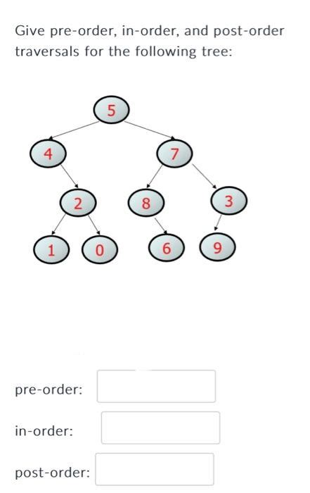 Solved Give Pre Order In Order And Post Order Traversals Chegg