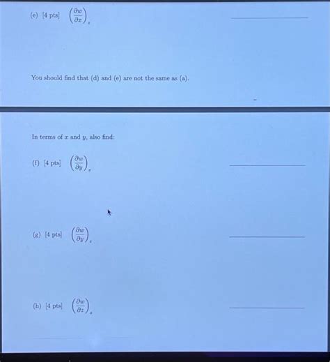 solved 2 subtlety in partial derivatives given a function