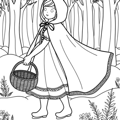 Coloriage Détaillé Chaperon Rouge Gratuit à Imprimer Passcoloriage