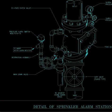 Sprinkler Alarm Station Dwg Detail For Autocad • Designs Cad