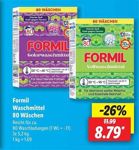 Formil Waschmittel 80 Wäschen Angebot Bei Lidl 1prospekte De