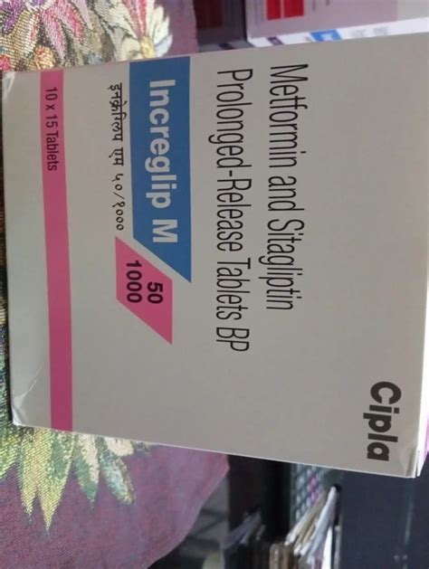 Metformin Sitagliptin Increglip M Tab Packaging Size 10 Tablets At ₹ 100 Stripe In New Delhi