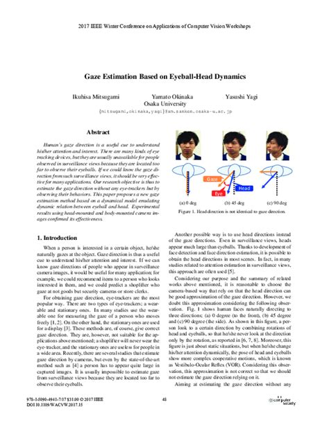 pdf gaze estimation based on eyeball head dynamics