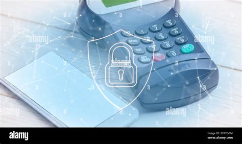 Image Of Network Of Connections And Security Padlock On Shield Over