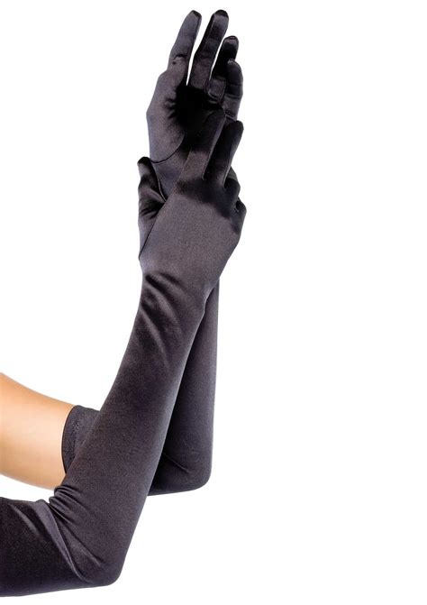 Opera Length Satin Gloves 0016 Black Nightshade Corsets