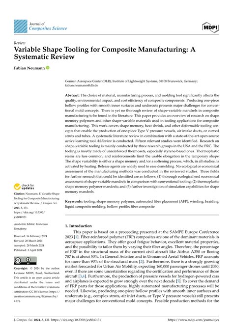Pdf Variable Shape Tooling For Composite Manufacturing A Systematic