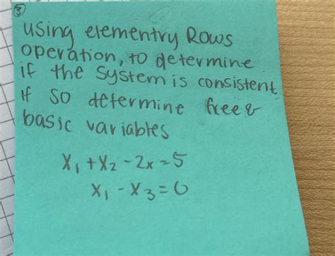 solved 3 using elementry rows operation to determine if