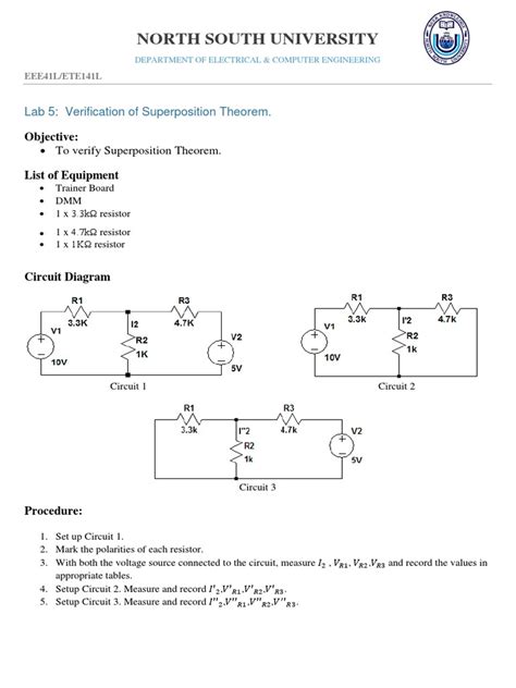 Superposition Theorem Lab Guide Pdf Science And Mathematics