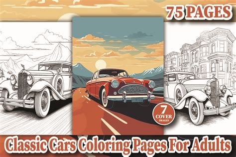 Classic Cars Coloring Book Pages Kdp Graphic By Design Creator Press