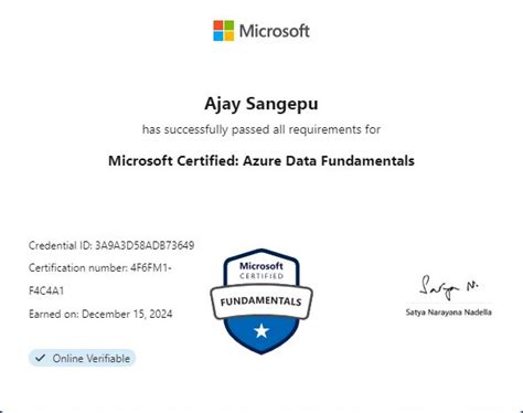 Ajay S On Linkedin Azure Microsoftcertification Datafundamentals Cloudcomputing
