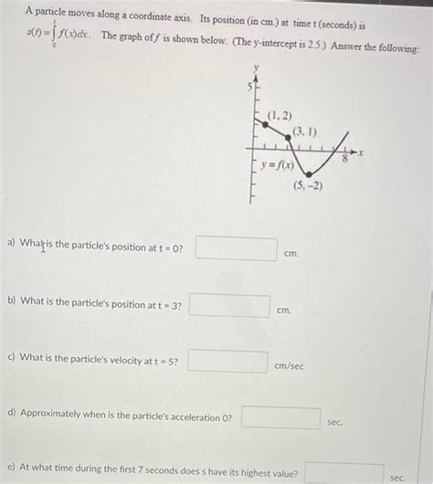solved a particle moves along a coordinate axis its