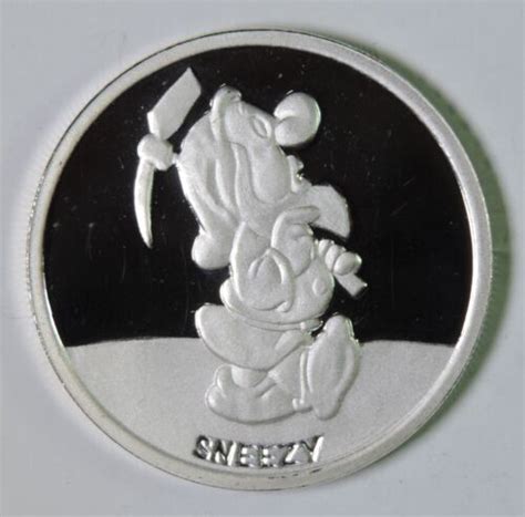 Disney Sneezy The Seven Dwarfs Snow White 50th Anniversary 999 1oz