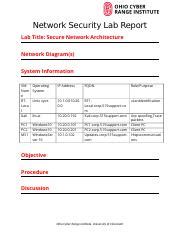 Secure Network Architecture Lab Report Docx Network Security Lab Report Lab Title Secure