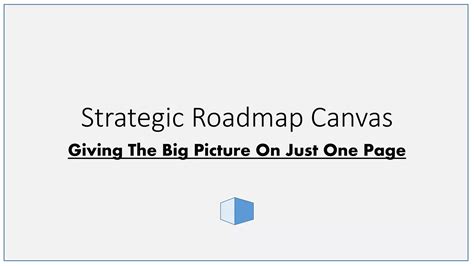 Strategic Roadmap Canvas Learning Cube PPTX