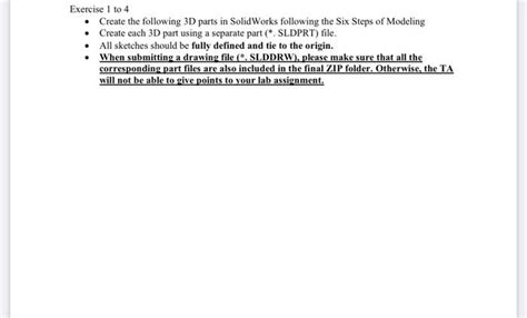 Solved Exercise To Create The Following D Parts In Chegg
