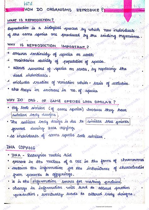 Solution How Do Organisms Reproduce Handwritten Notes Studypool