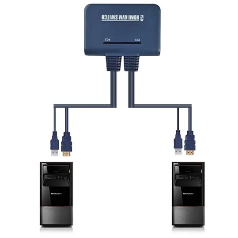 Hdmi 스위처 2 포트 Usb Kvm 키보드 마우스 컴퓨터 용 듀얼 디스플레이 데스크탑 브래킷 스위치 컨트롤러 무료 설치 Hdmi 스위치컴퓨터 케이블 And 커넥터