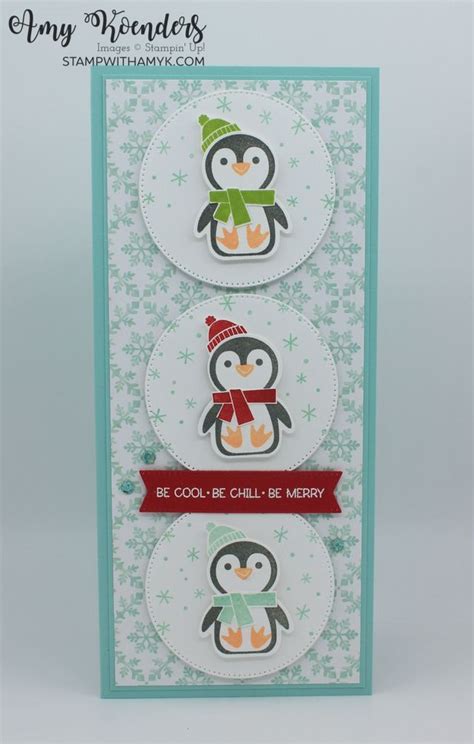 Stampin Up Penguin Place Slimline Christmas Card With Video Tutorial