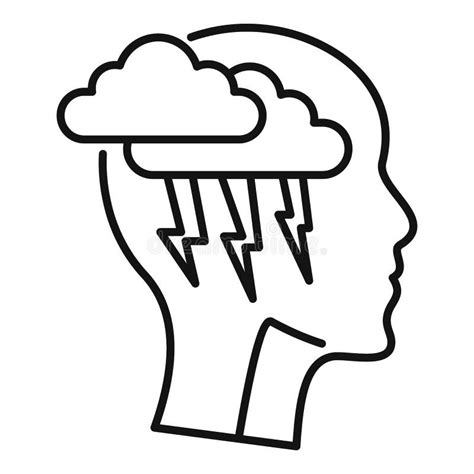 Brainstorming Icon Outline Style Stock Vector Illustration Of Brain