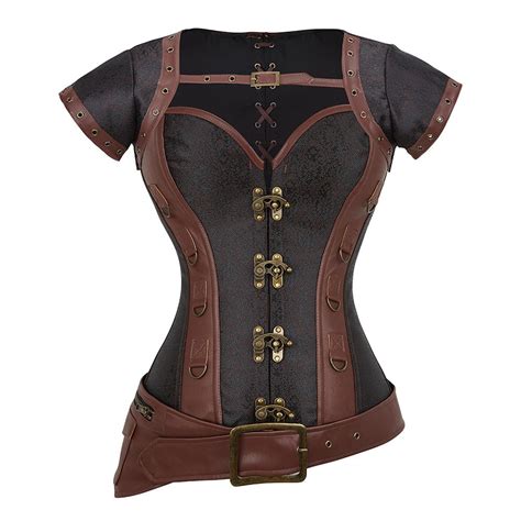 Steampunk Leather Corset With Belt Steampunkstyler
