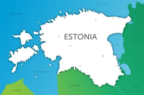 Mapa colorido de alta qualidade da estônia cortado em papel Vetor Premium