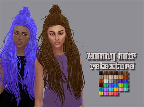 Simsworkshop Mandy Hair Ethnic Retextured By Maimouth Sims 4 Hairs