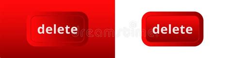 Red Delete Button Icon In Two Styles Showing Different Light And Shadow Effects Stock