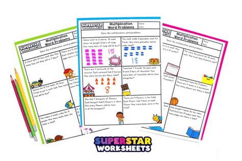 Multiplication Word Problems Superstar Worksheets