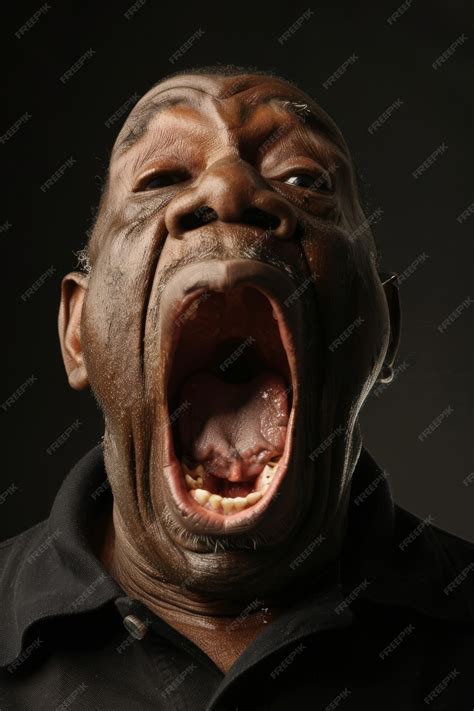 Premium Photo A Man With The Widest Mouth On Earth