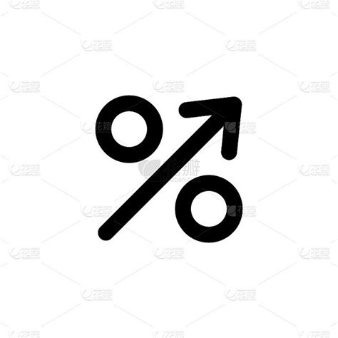 百分比标记与向上箭头图标