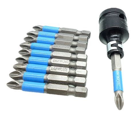 1 4 Hex Shank 50mm Magnetic Anti Slip Screwdriver Bits PH2 Single Side