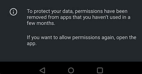Android Automatically Revokes App Permissions Of Apps That Hasnt Been Opened In A While R