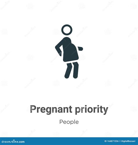 Zwangere Prioritaire Vectorpictogram Op Witte Achtergrond Flat Vector