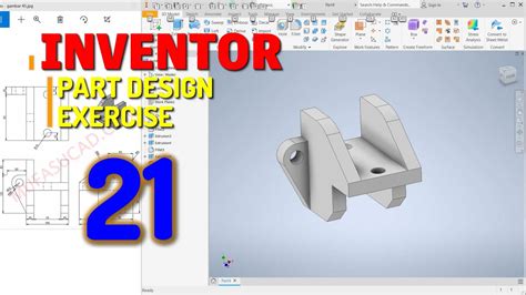 exercise 21 autodesk inventor tutorial 3d modeling for beginner youtube