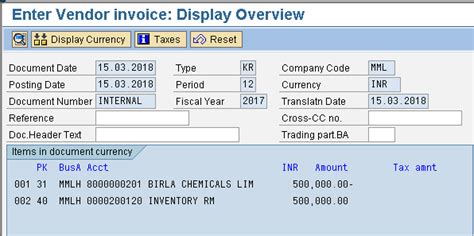 Sap Fico Module Learning Purchase Invoice Posting