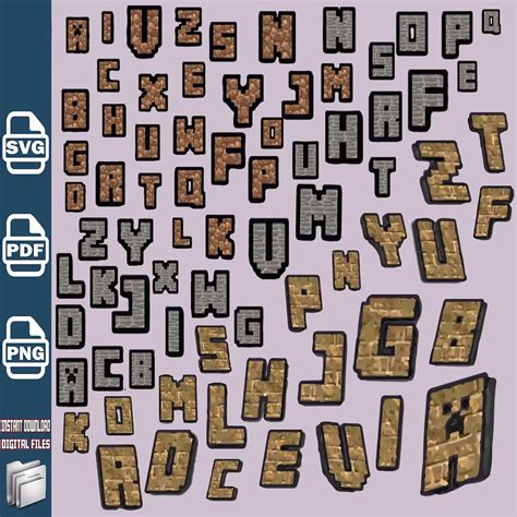 500 M Necraft SVG PNG PDF Bundle Mine Png Craft Pdf Alex Svg