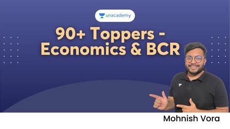 Toppers In Economics BCK Mohnish Vora Unacademy CA Foundation YouTube