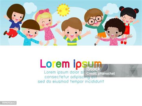 공원에서 점프하고 춤을 추는 행복한 어린이 어린이 활동 놀이터에서 노는 어린이 벡터 일러스트 레이션 춤에 대한 스톡 벡터 아트 및 기타 이미지 Istock