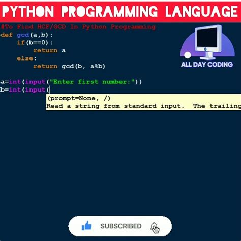 Python 25 To Find Hcfgcd In Python Programming Computer Programming Shorts Coding