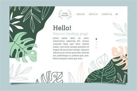 Premium Vector Landing Page With Nature Concept Dicas De Design