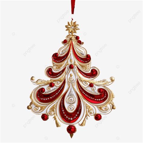빨간색과 금 장식이있는 축제 크리스마스 트리 장식 크리스마스 나무 장식 Png 일러스트 및 이미지 에 대한 무료 다운로드 Pngtree