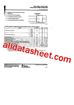 TIP C Datasheet PDF Texas Instruments