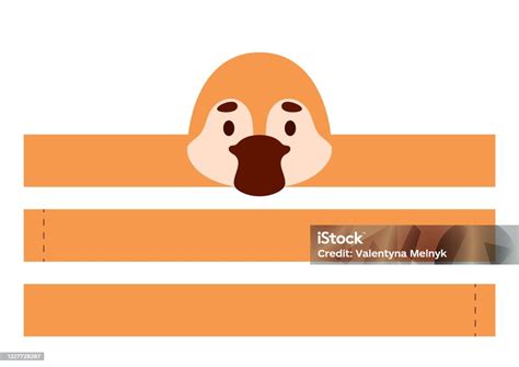 인쇄 가능한 오리너구리 종이 크라운 생일 크리스마스 베이비 샤워를위한 Diy 컷 파티 리본 템플릿 엔터테인먼트를위한 재미있는 액세서리 인쇄 절단 및 접착제 벡터 스톡