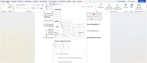 Lijst Met Meerdere Niveaus Gebruiken In Word