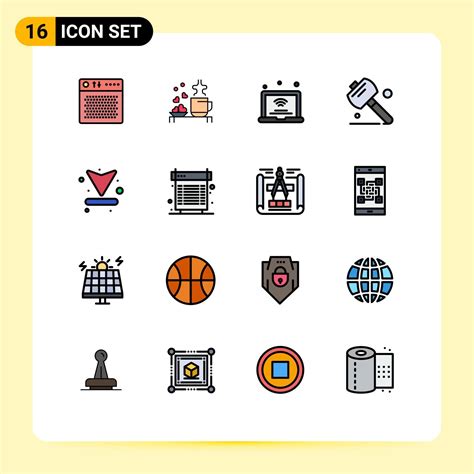 Set Of 16 Modern Ui Icons Symbols Signs For Hand Wifi Love Iot Internet Editable Creative Vector
