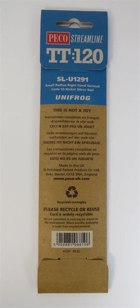 Peco TT SL U Code Small Radius Turnout R H Point KJB Models