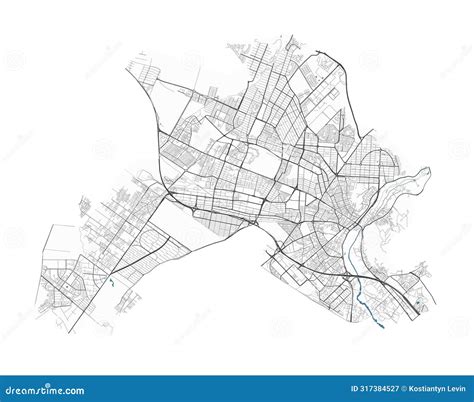 Map Of Karaj Iran Detailed City Map Metropolitan Area Border Stock
