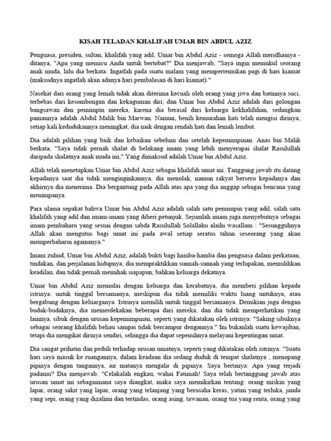 Kisah Teladan Khalifah Umar Bin Abdul Aziz Pdf